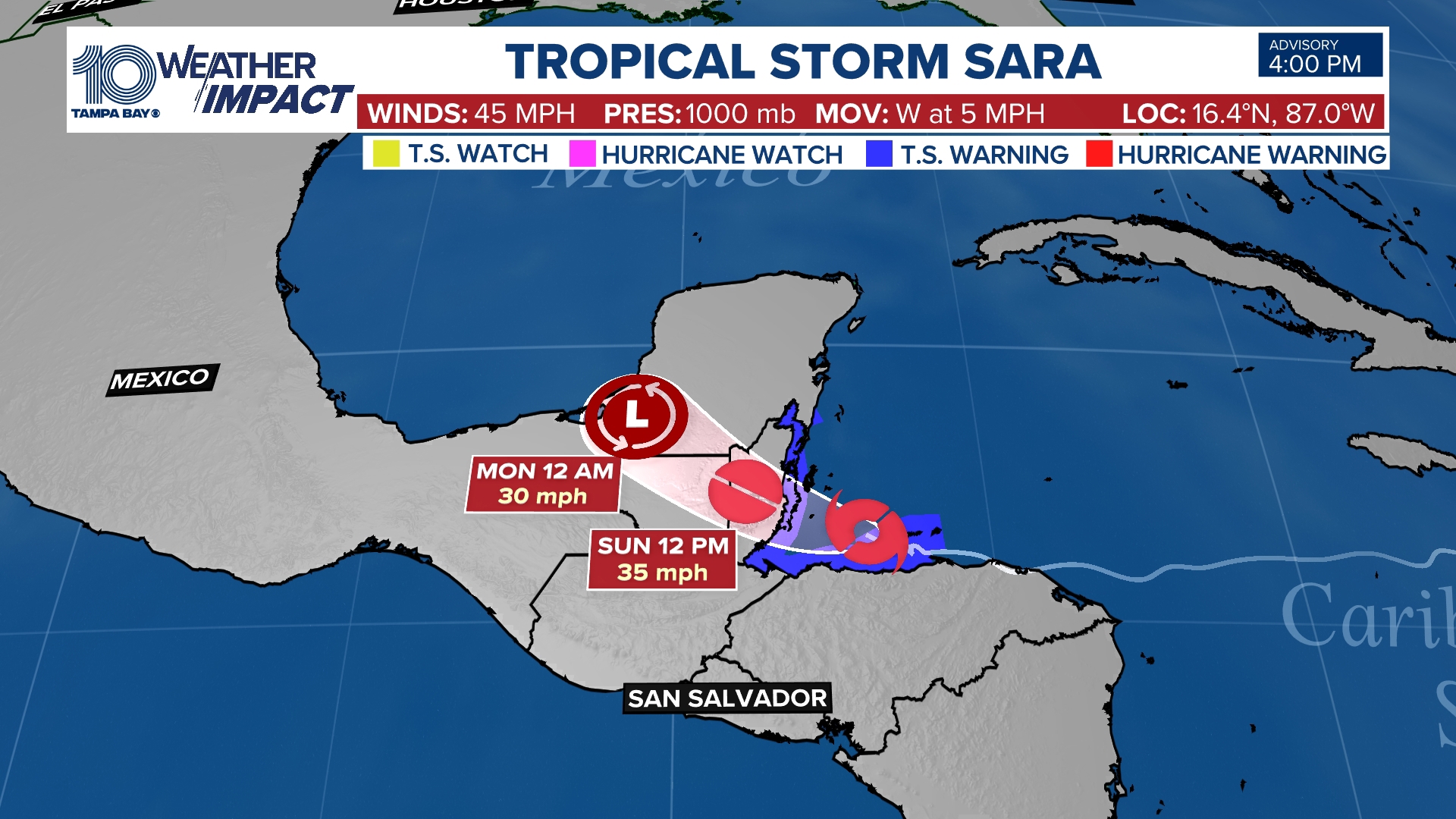 Tropical Storm Sara: Forecast cone, spaghetti models, alerts | wtsp.com