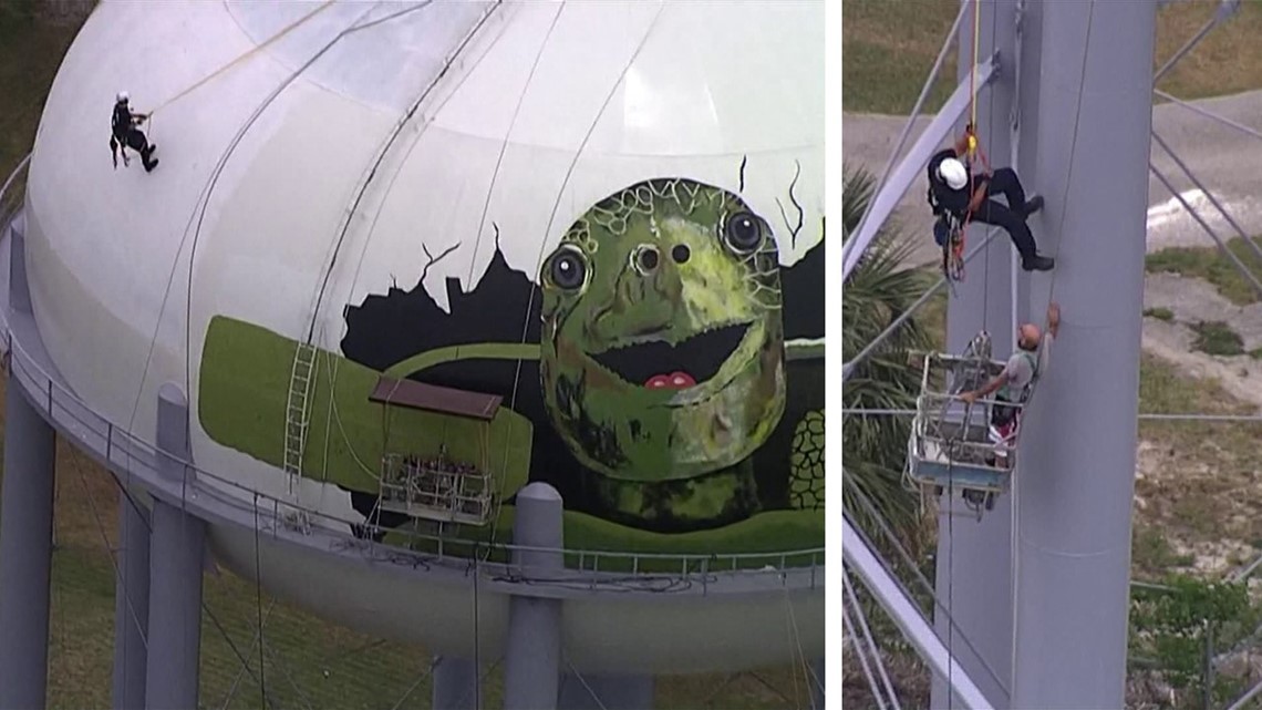 Muralist rescued from Dunedin water tower | wtsp.com