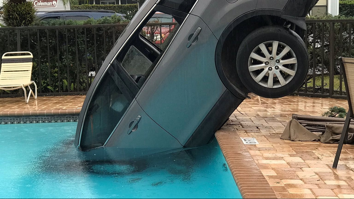Pasco County woman crashes car into pool | wtsp.com
