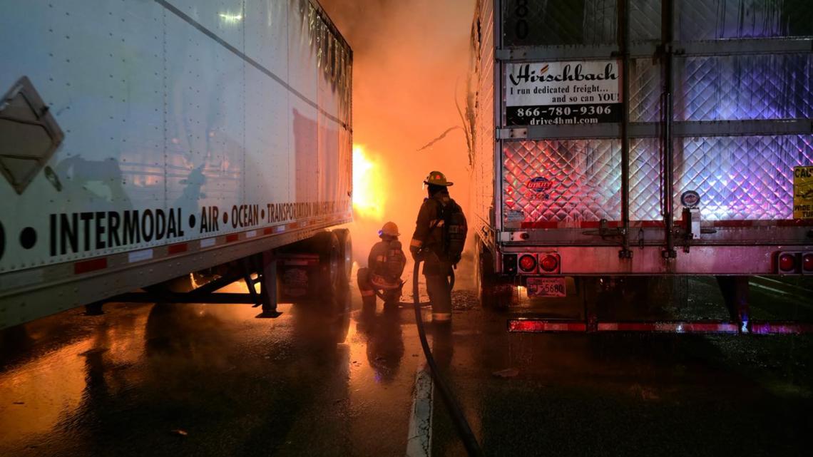 Two semitrucks 'completely destroyed' in fire at Hernando County ...