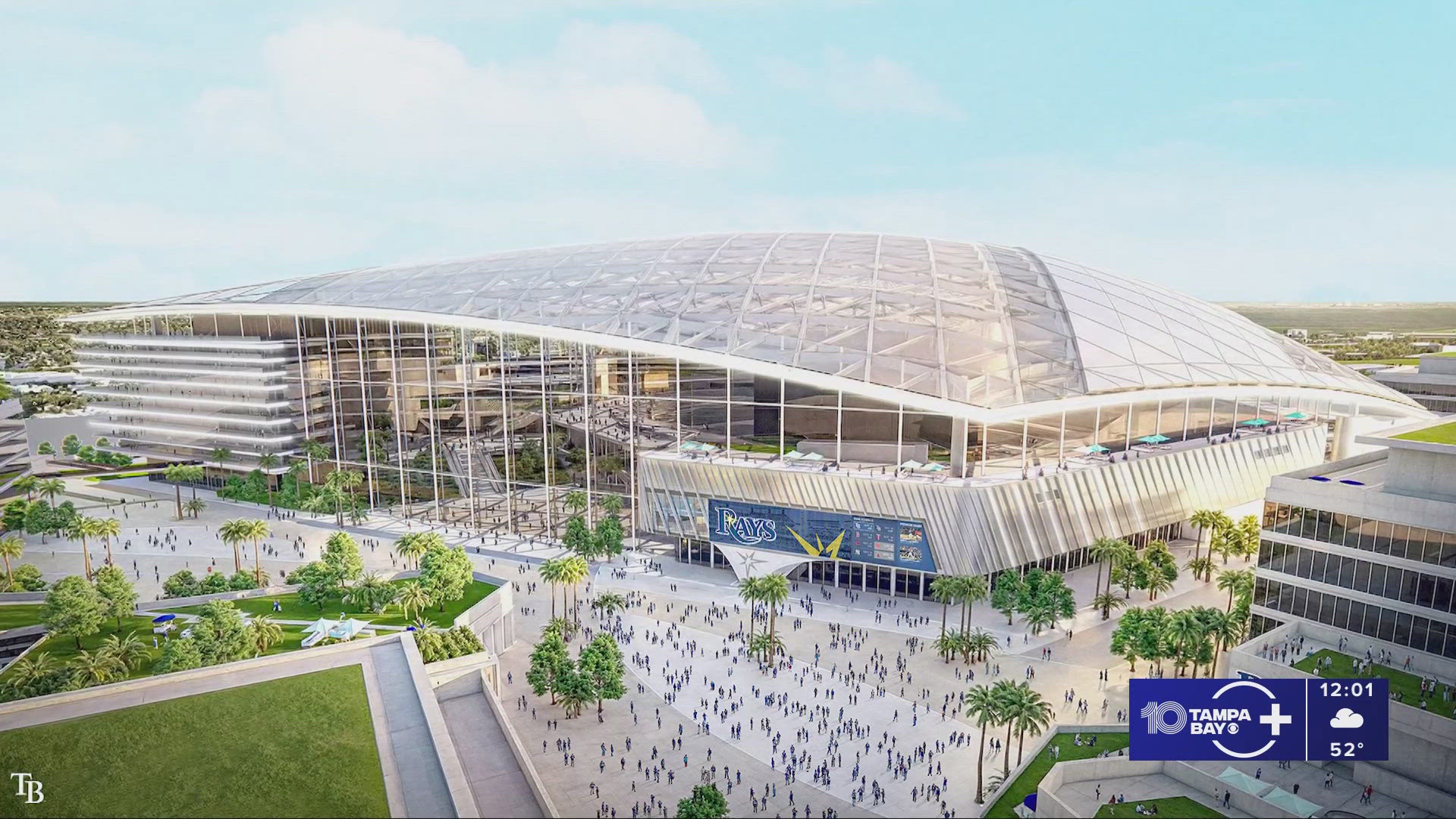 Tampa Bay Rays release rendering of ballpark stadium at Hillsborough ...