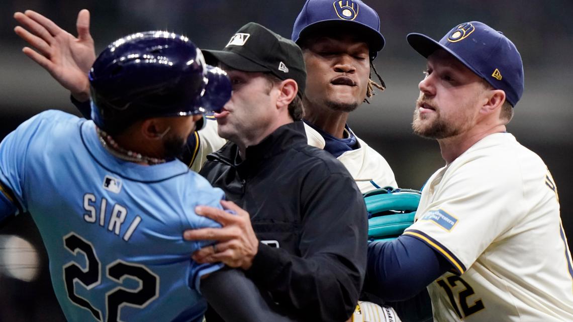 Rays and Brewers brawl during game in Milwaukee | wtsp.com