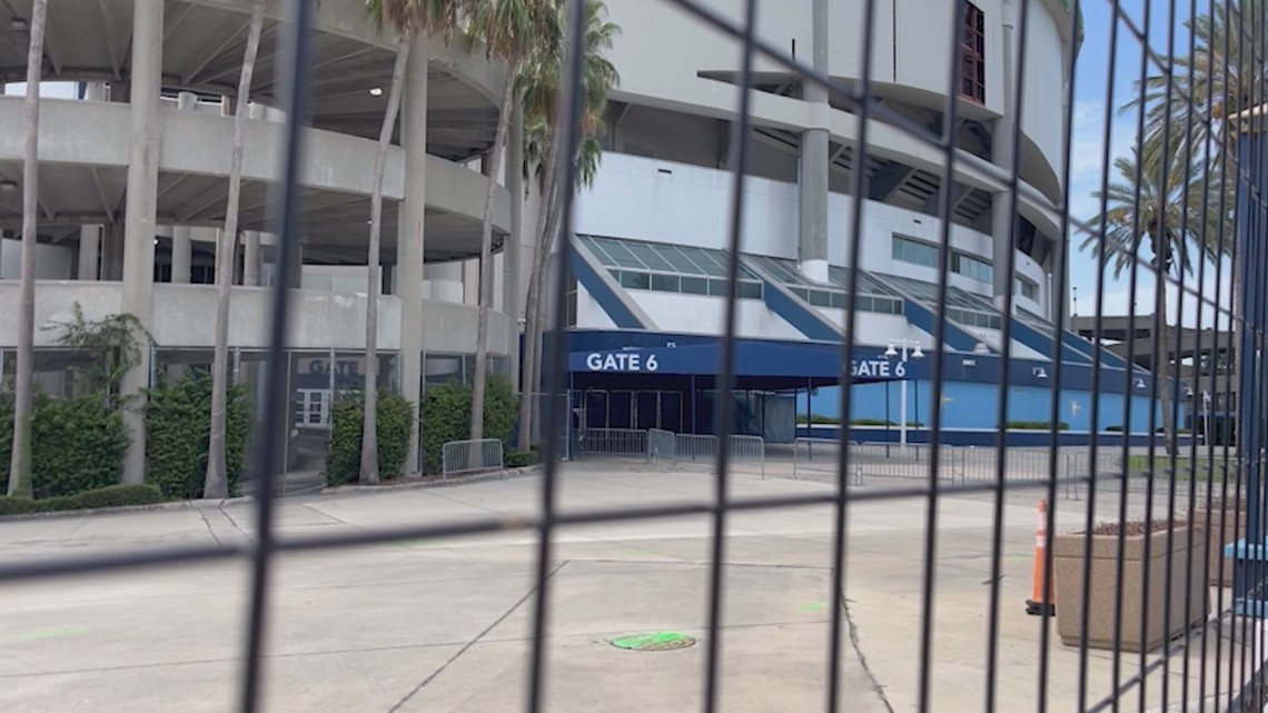 Tropicana Field fenced off ahead of repairs | wtsp.com