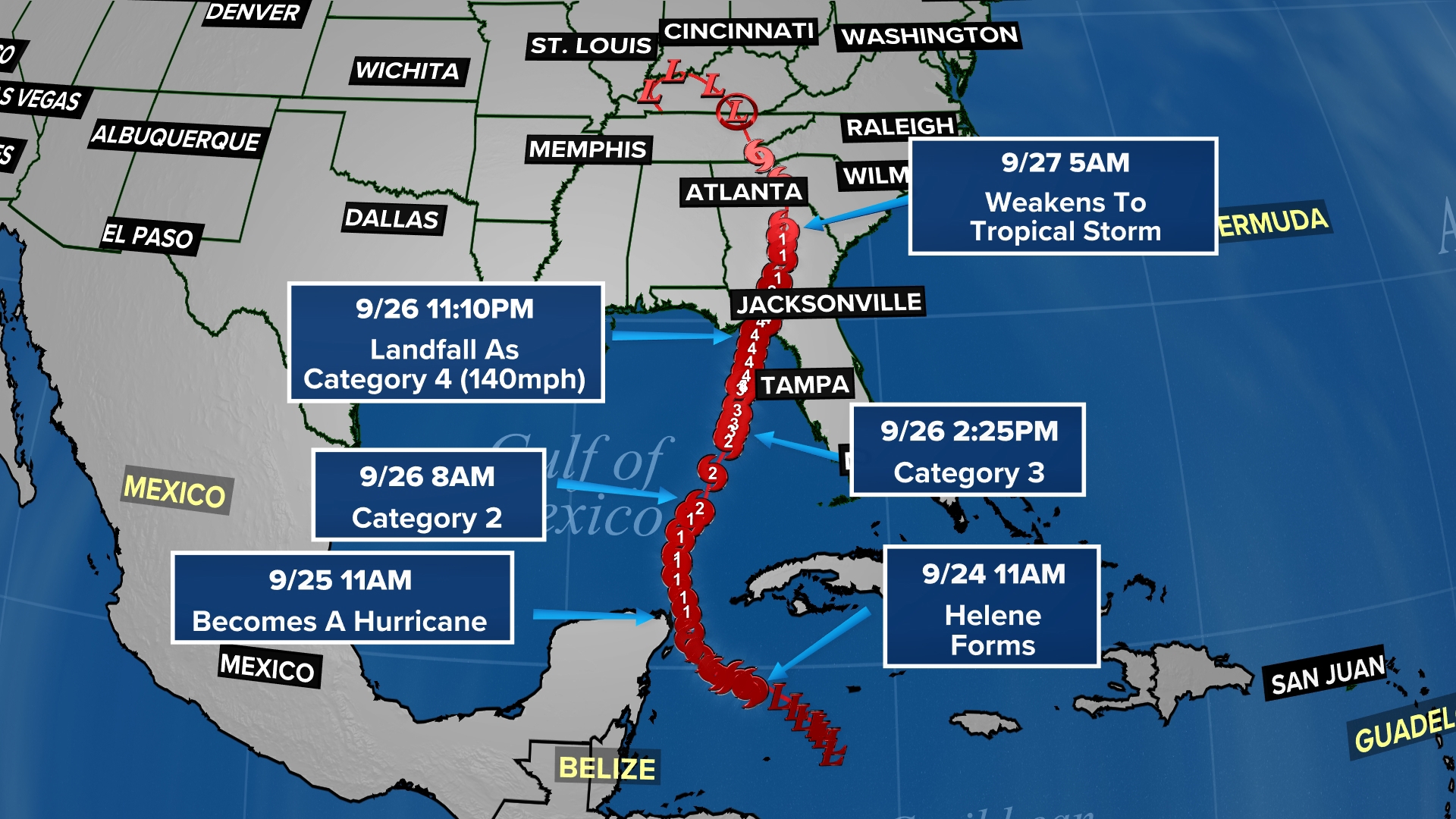 See the track Hurricane Helene took | wtsp.com