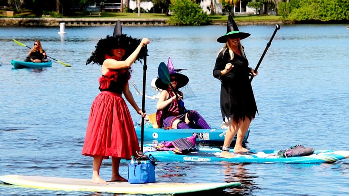 Paddleboarders, kayakers dress in Halloween costumes on the water ...