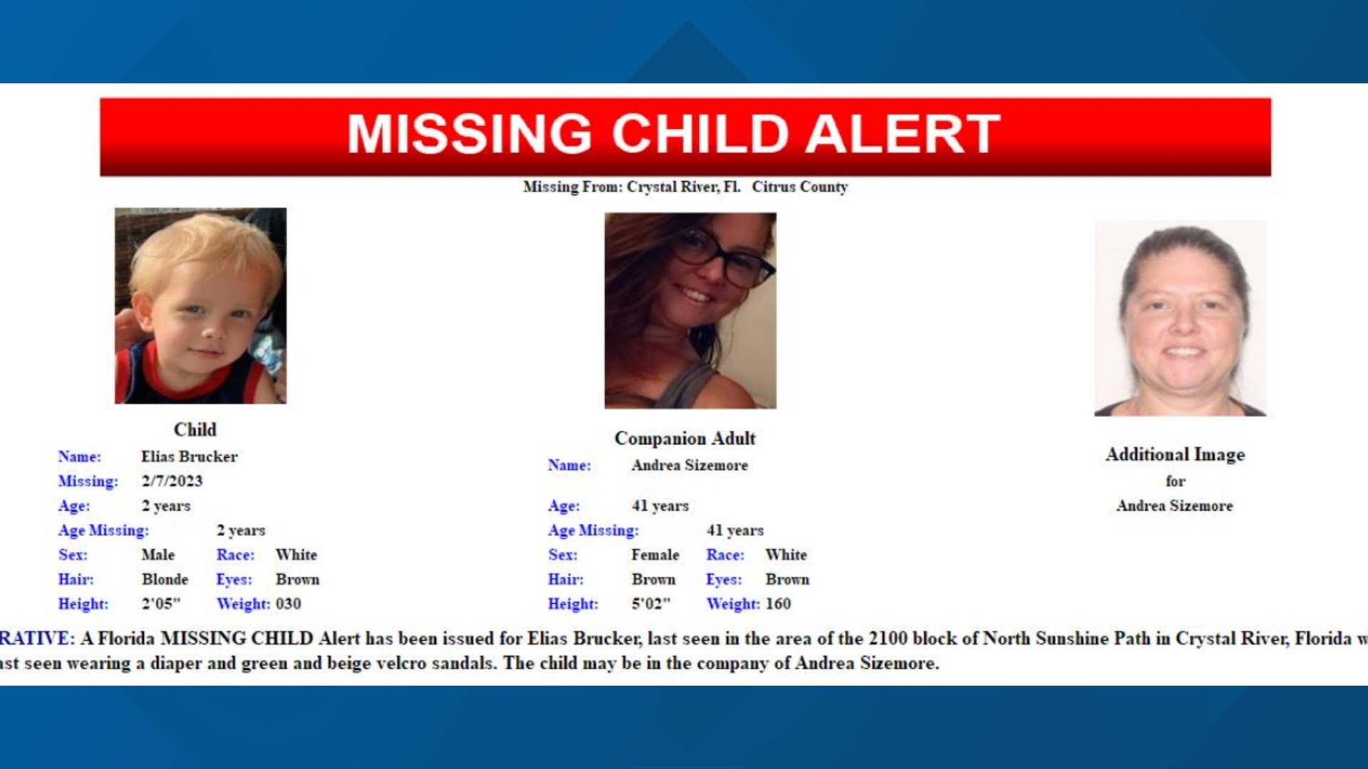 Florida Missing Child Alert canceled for Crystal River 2-year-old ...